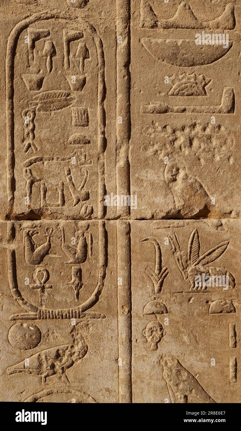 hieroglyph texture from Egypt karnak as very nice background Stock ...