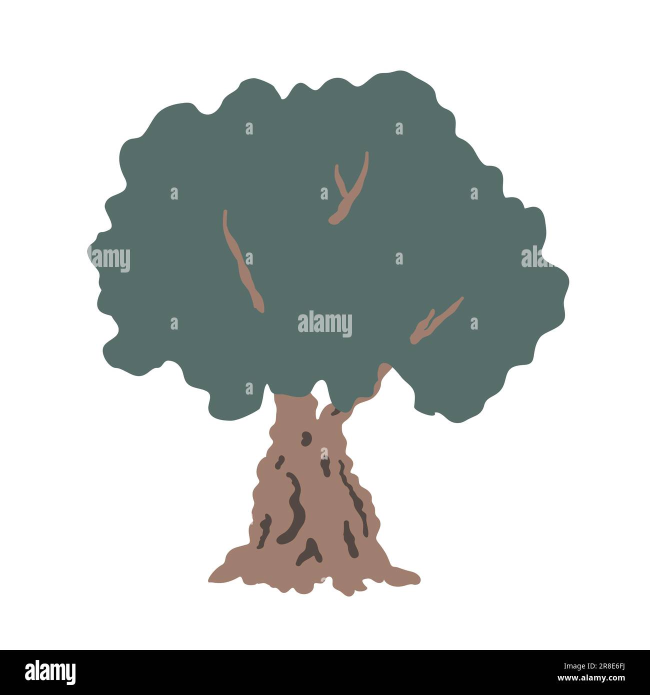 Hand-drawn olive tree. Vector cartoon doodle illustration, isolated vector Stock Vector Image ...