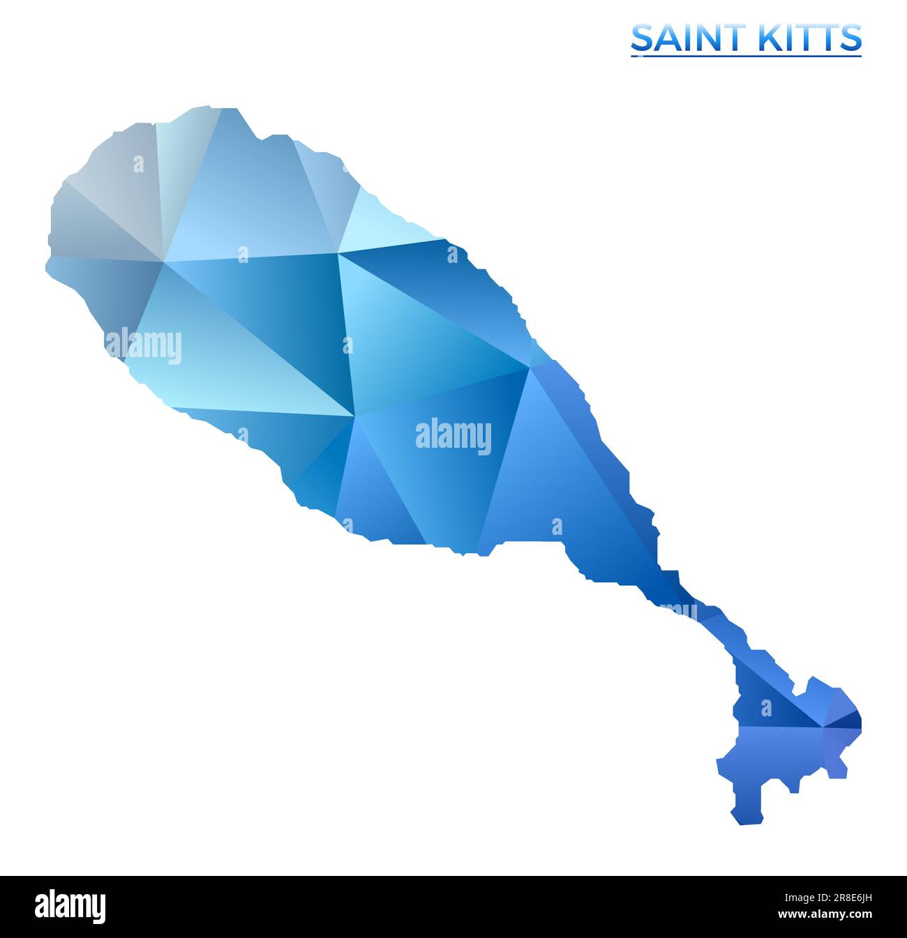 Vector polygonal Saint Kitts map. Vibrant geometric island in low poly ...