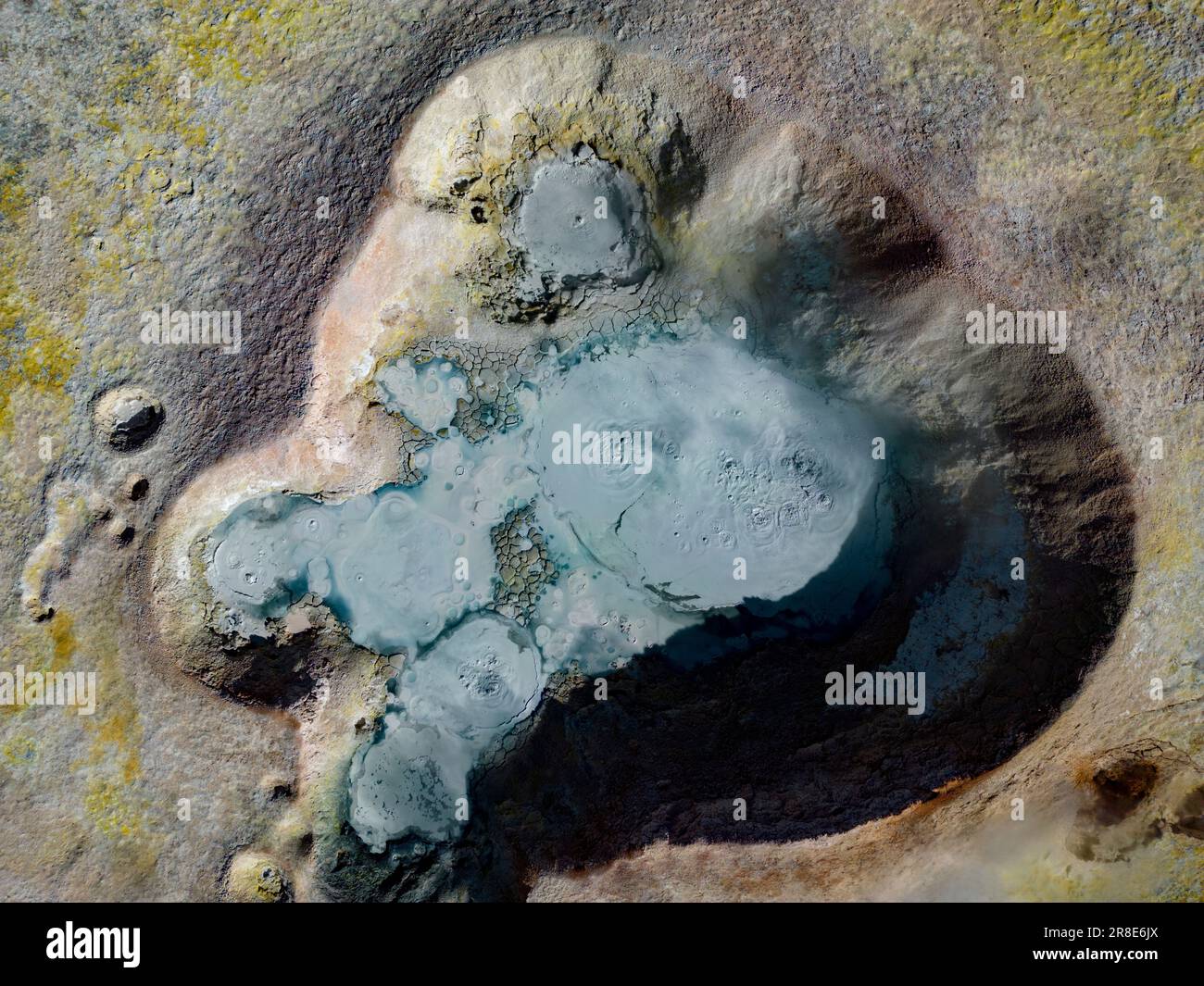 Bizarre beauty of the geothermic field Sol de Mañana with its steaming ...