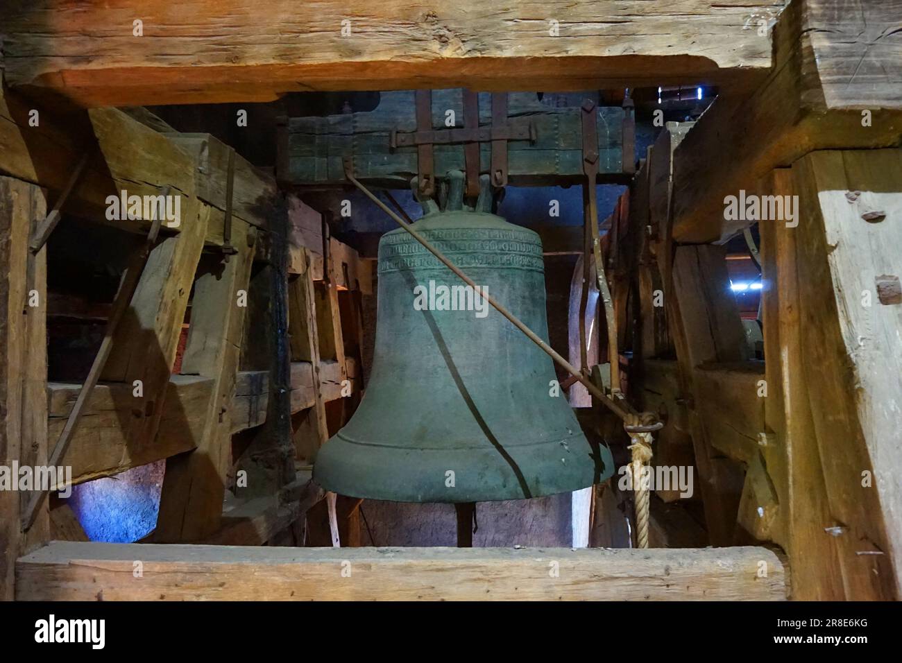 big castle bell in the czech town Stock Photo - Alamy