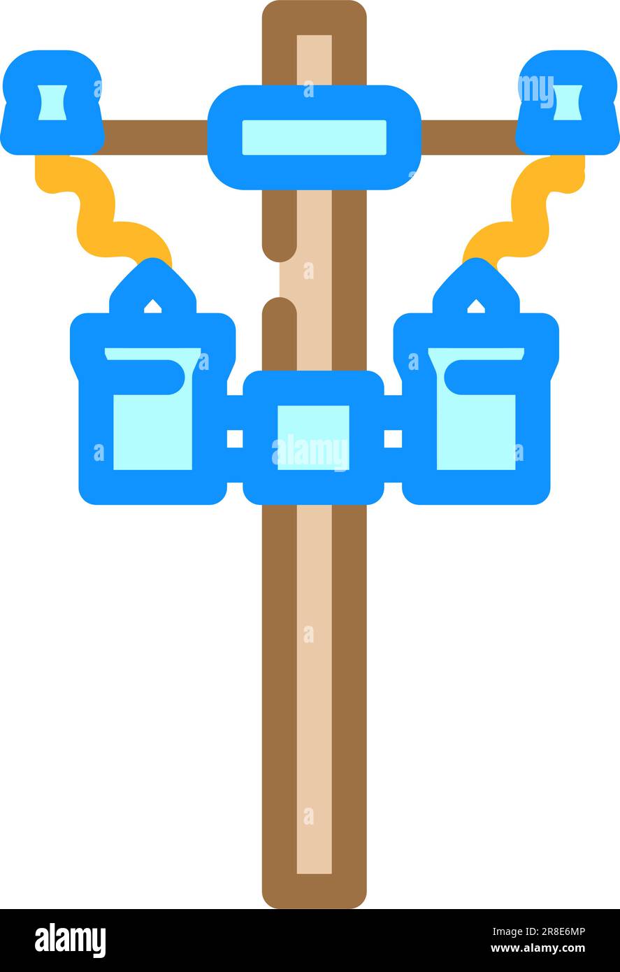 electric utility pole electrical engineer color icon vector ...