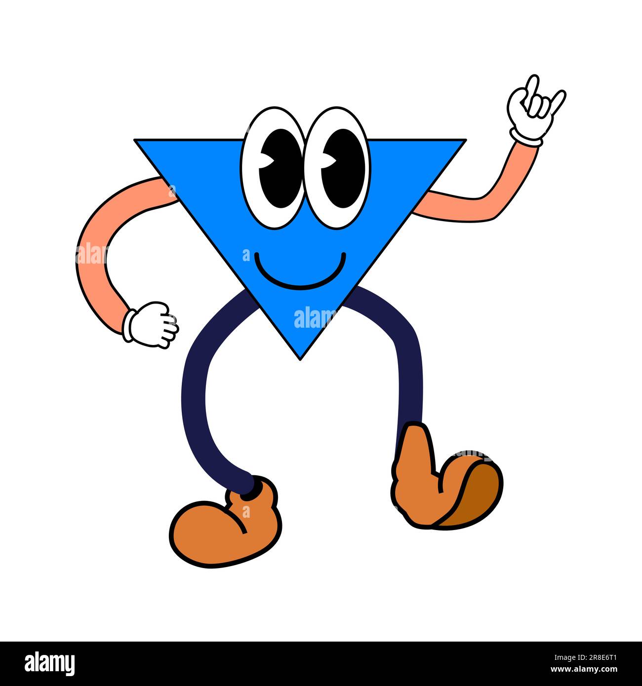 Cartoon Groovy funny cartoon smile character, vintage. Funky comic ...