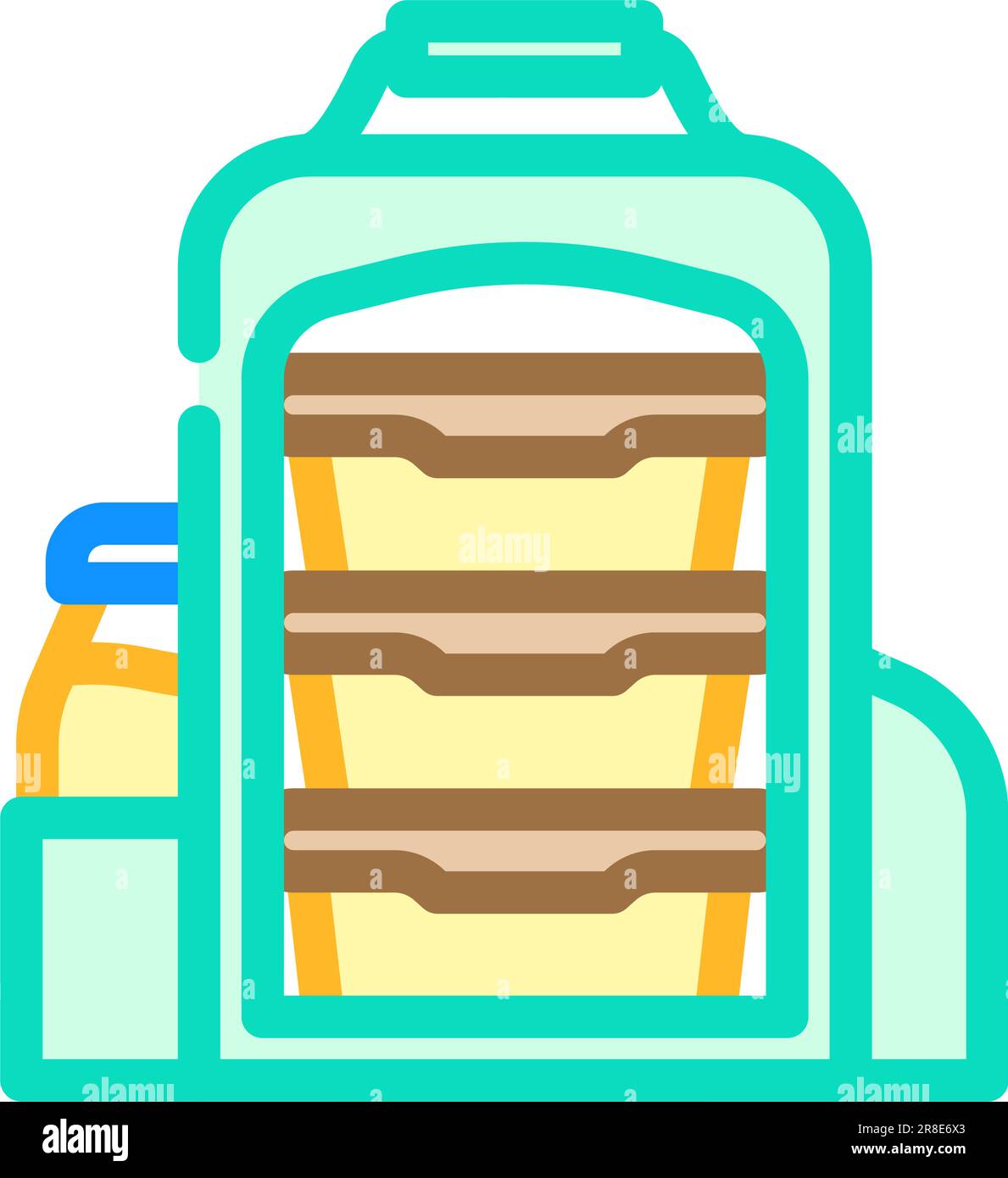 lunch box bag meal color icon vector illustration Stock Vector Image ...