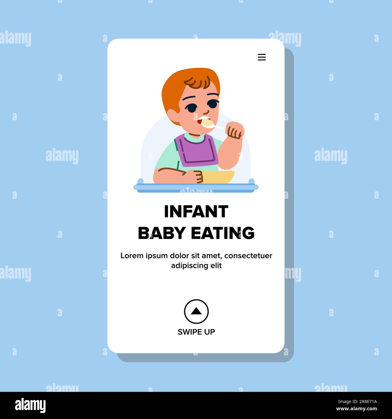 infant baby eating vector Stock Vector Image & Art - Alamy
