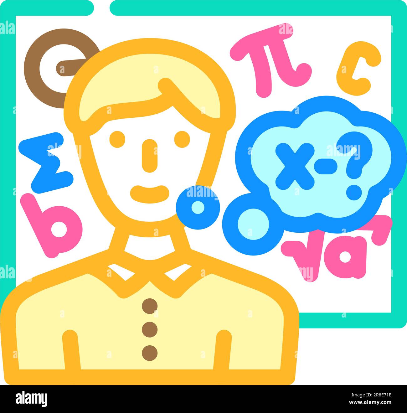 study math science education color icon vector illustration Stock ...