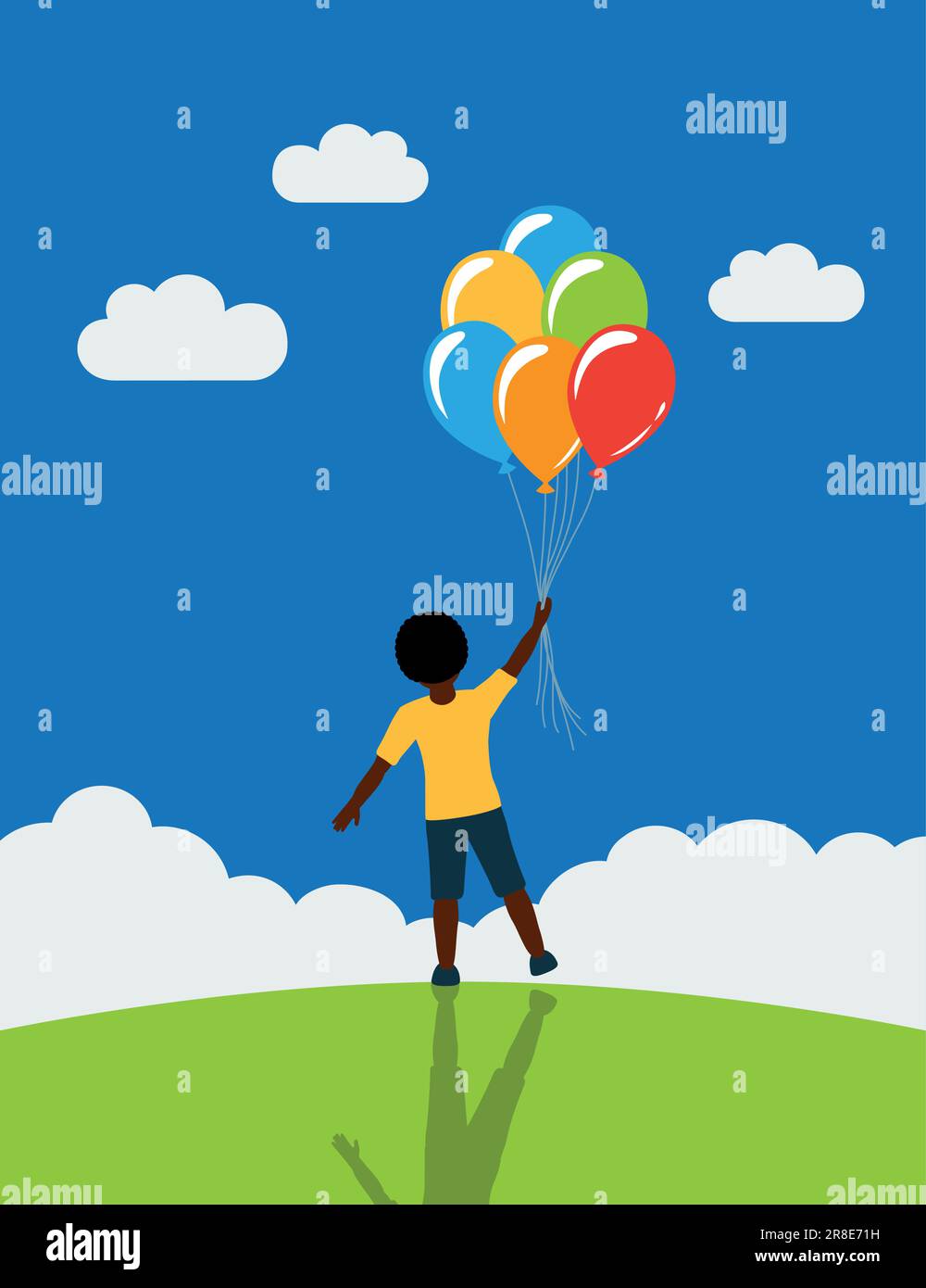 Child balloon flying away Stock Vector Images - Alamy