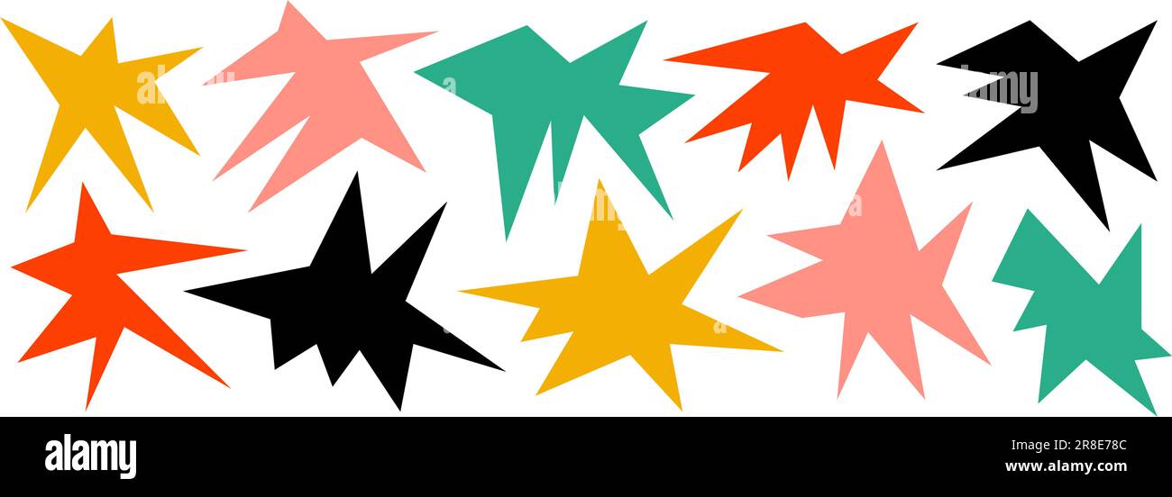 Colorful Sharp Irregular Shapes Set Abstract Bright Geometric Edgy