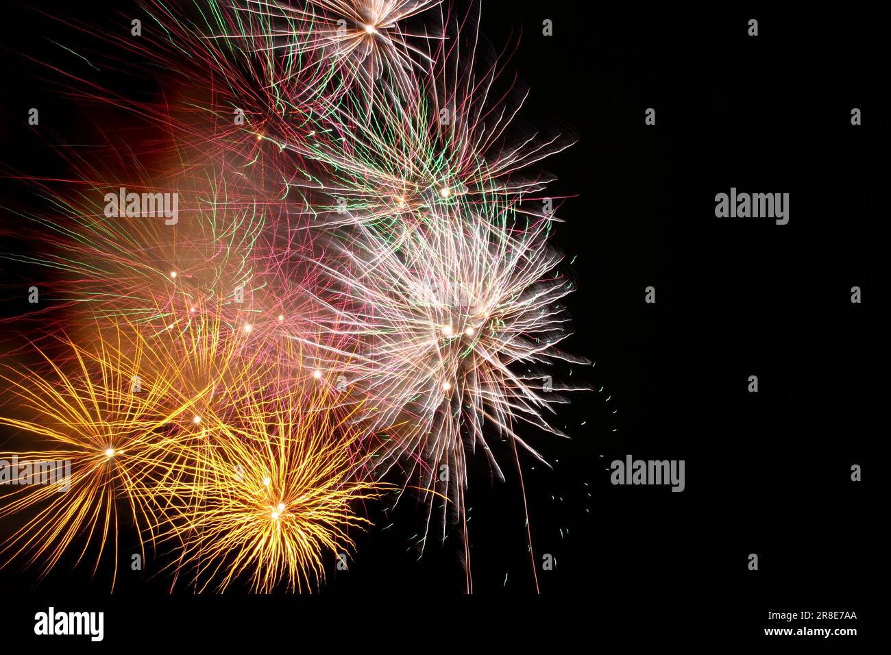 nice color fireworks in the dark night Stock Photo - Alamy