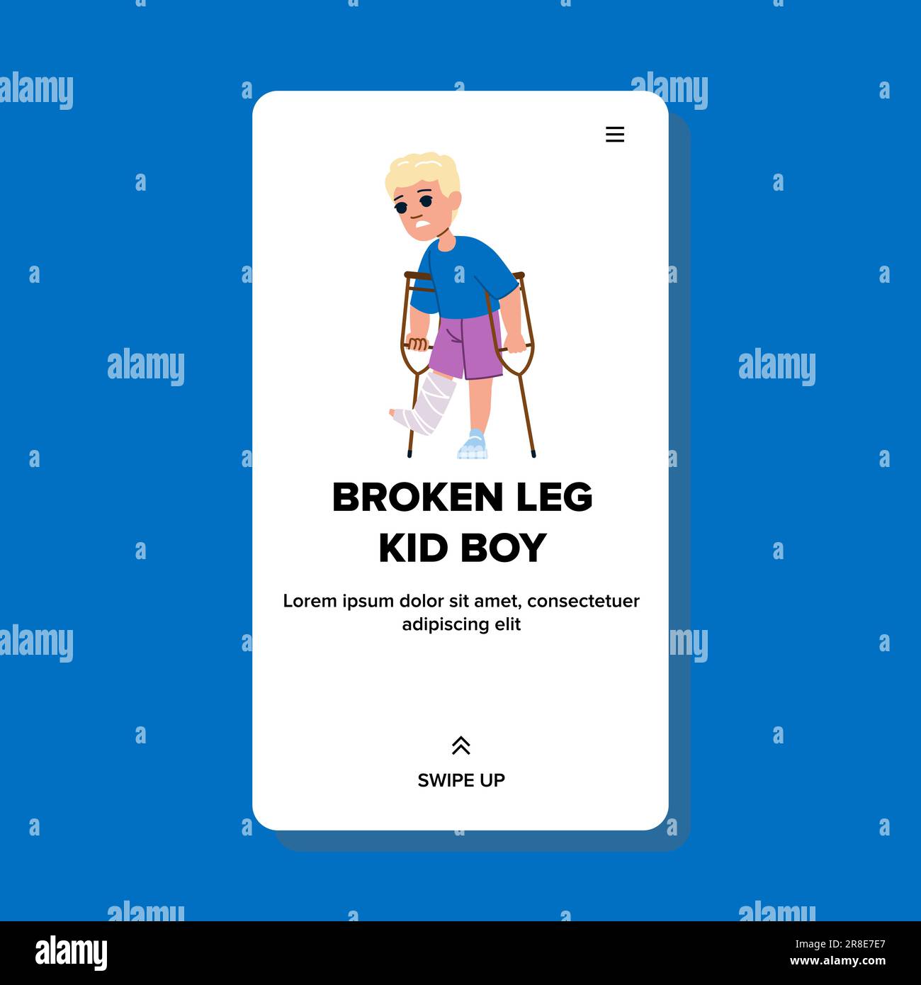 broken leg kid boy vector Stock Vector Image & Art - Alamy