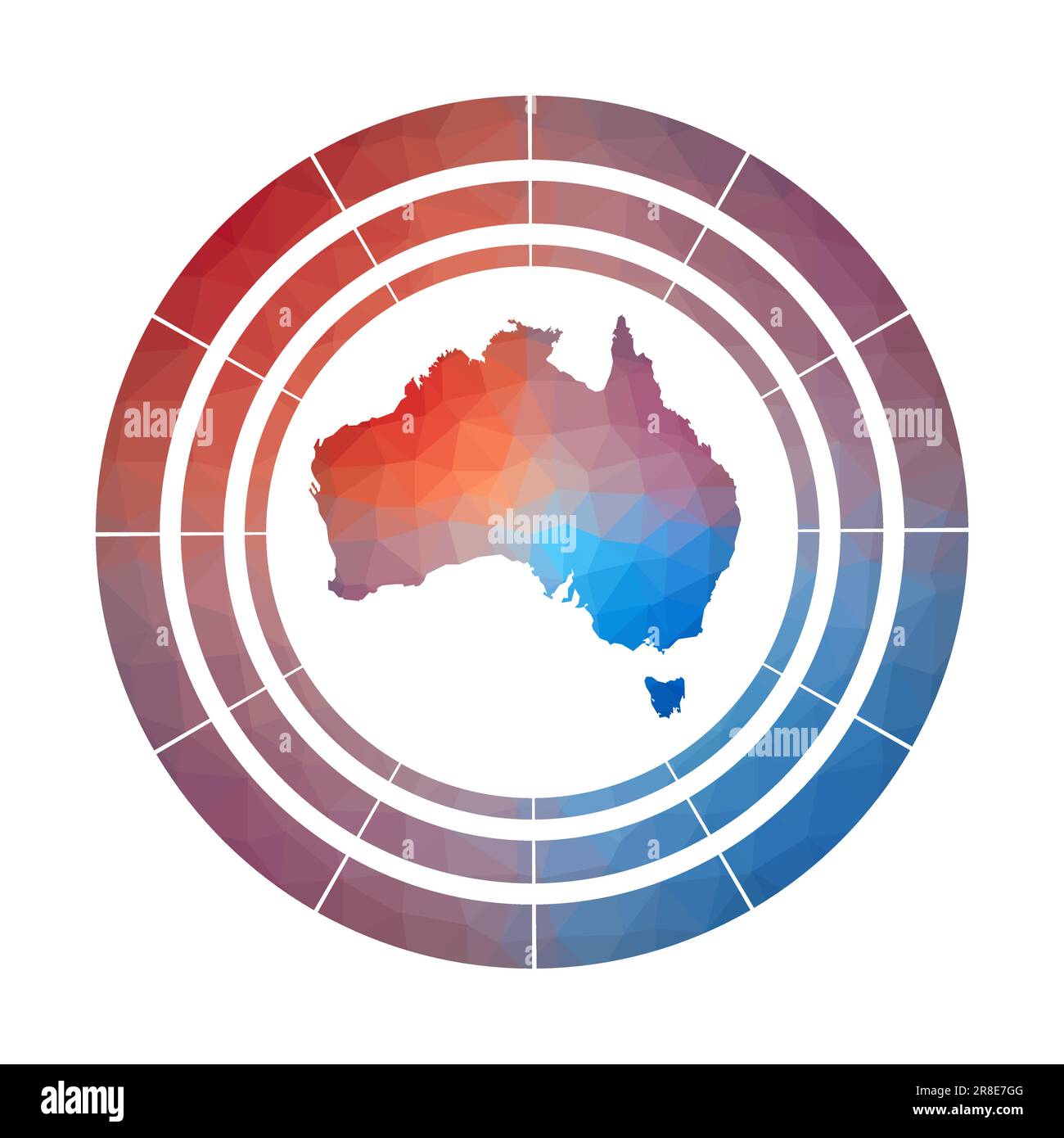 Australia badge. Bright gradient logo of country in low poly style ...