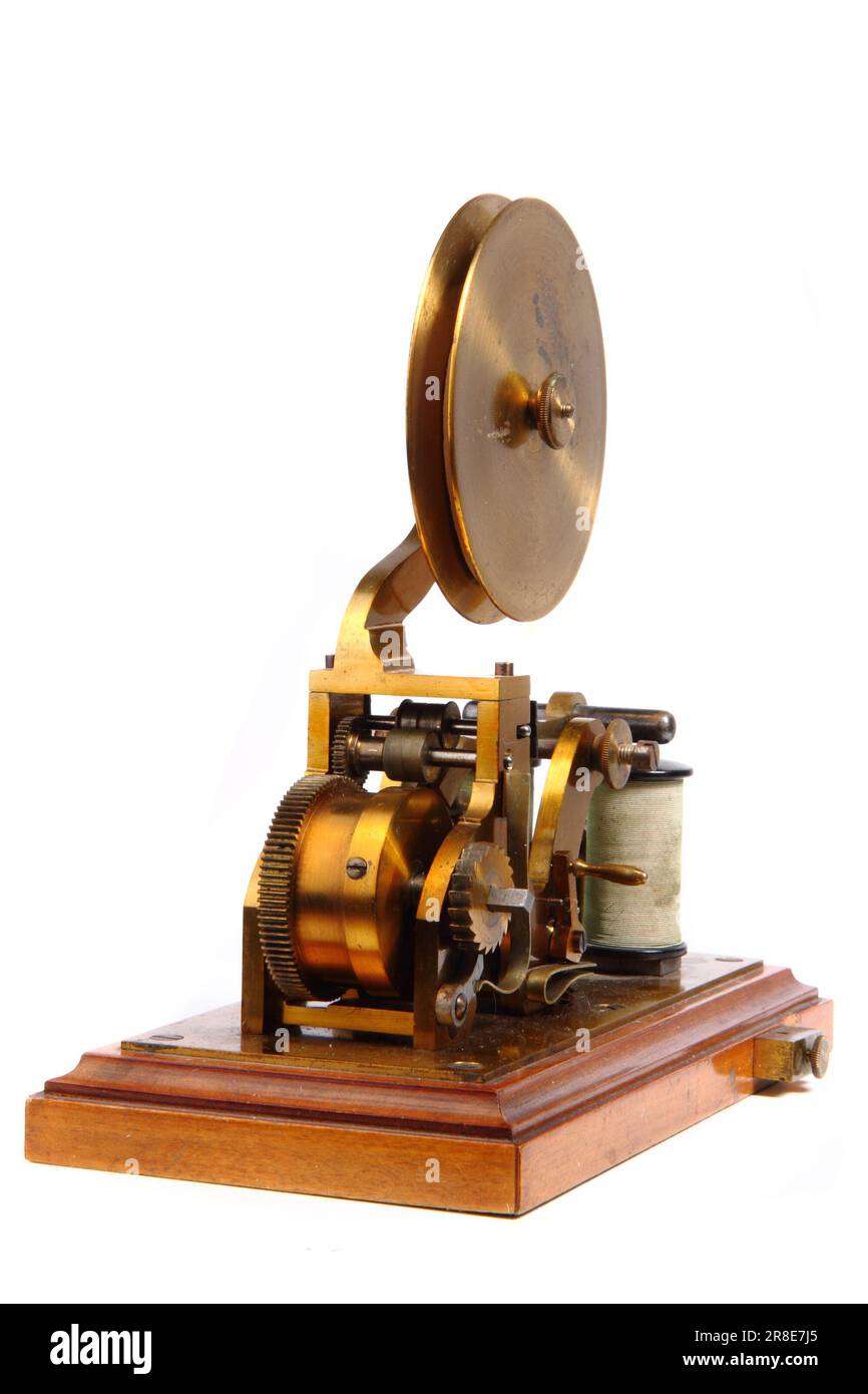 very old telegraph isolated on the white background Stock Photo - Alamy