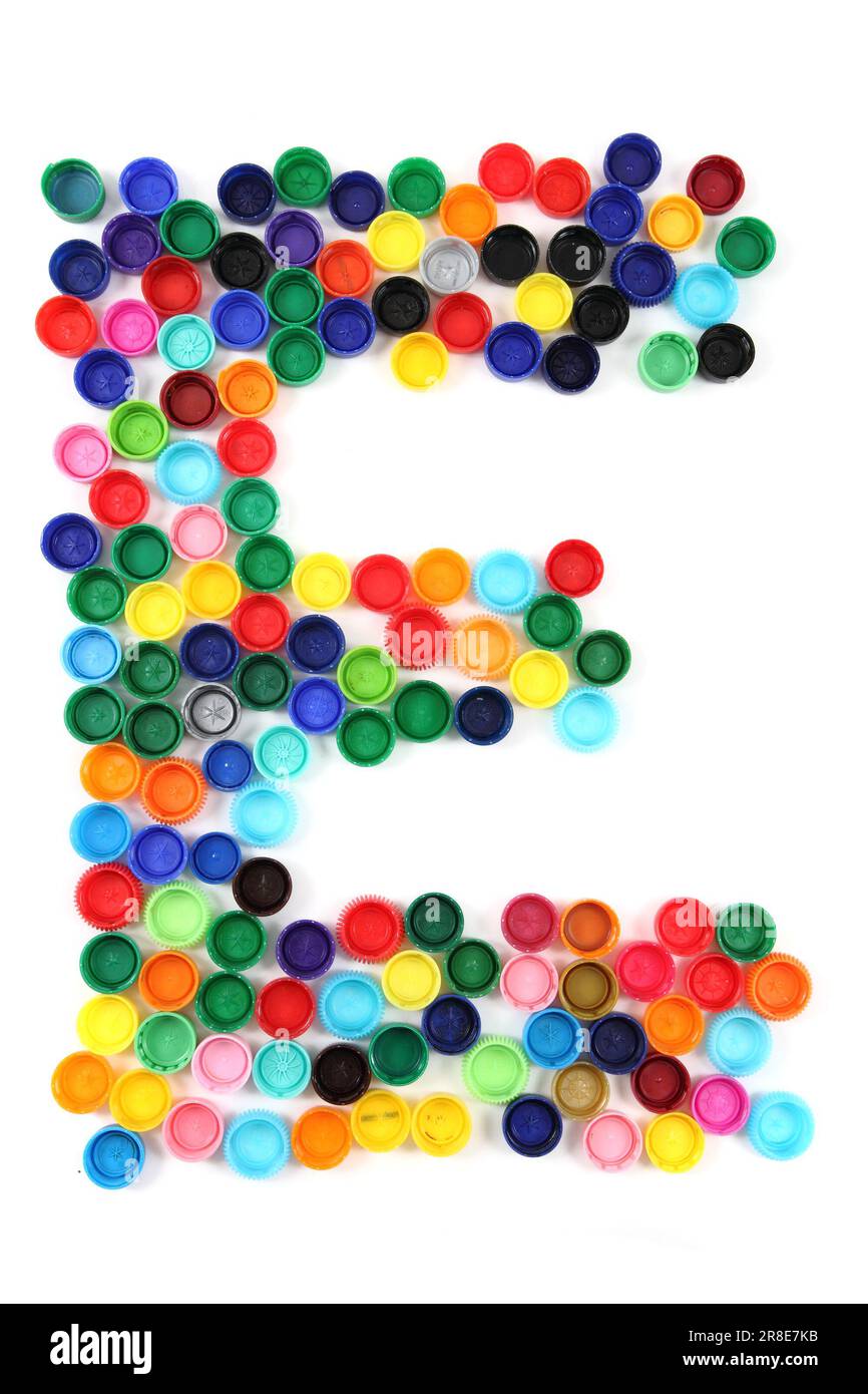 E letter from plastic alphabet isolated on the white background Stock ...