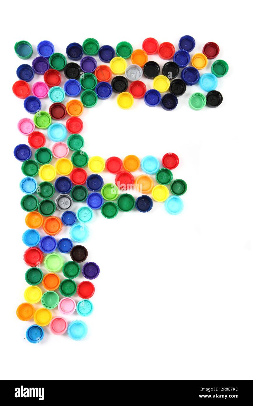 F letter from plastic alphabet isolated on the white background Stock ...