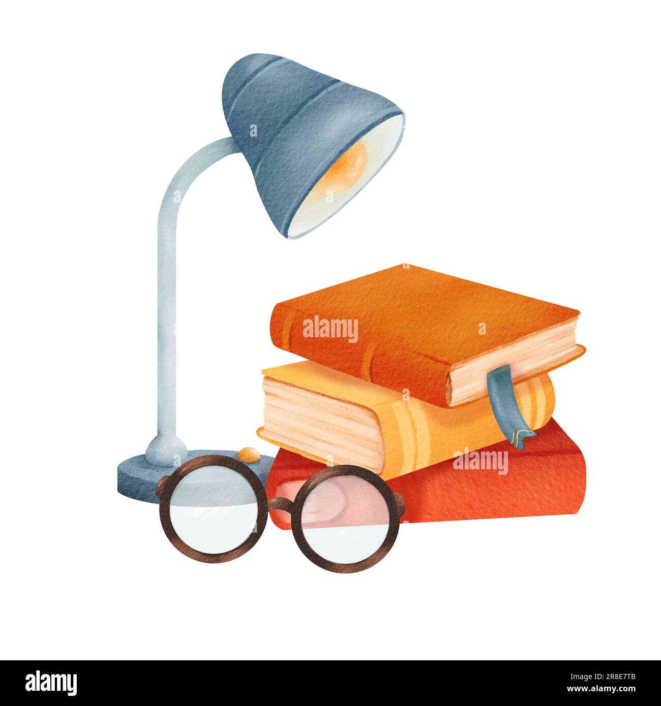 The composition of a table lamp, glasses and a stack of books. Back to ...