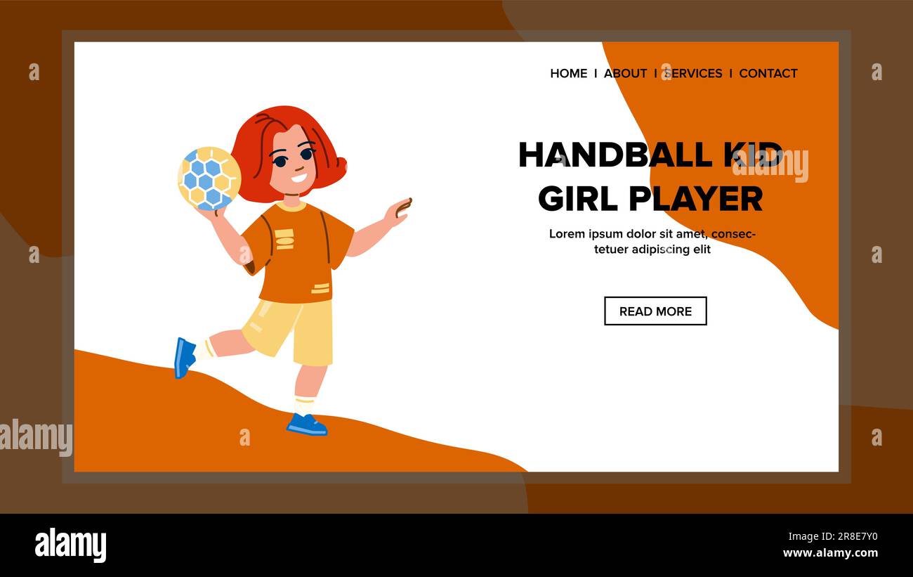 handball kid girl player vector Stock Vector Image & Art - Alamy