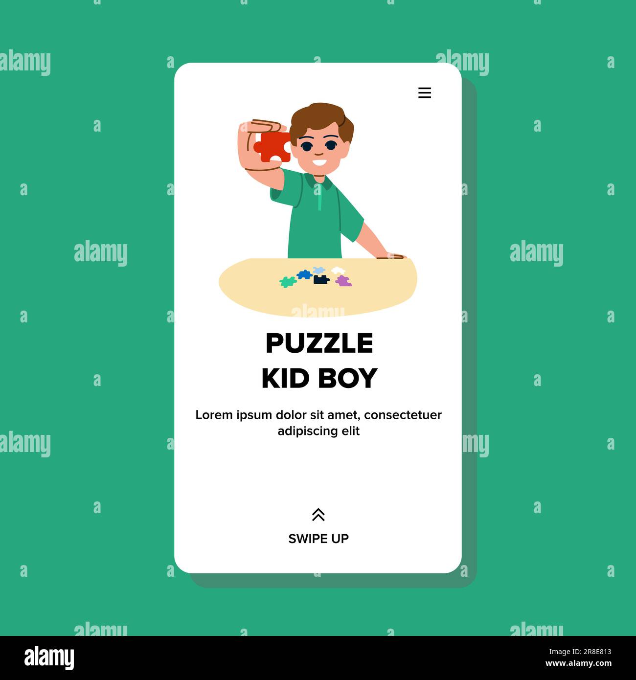 puzzle kid boy vector Stock Vector Image & Art - Alamy