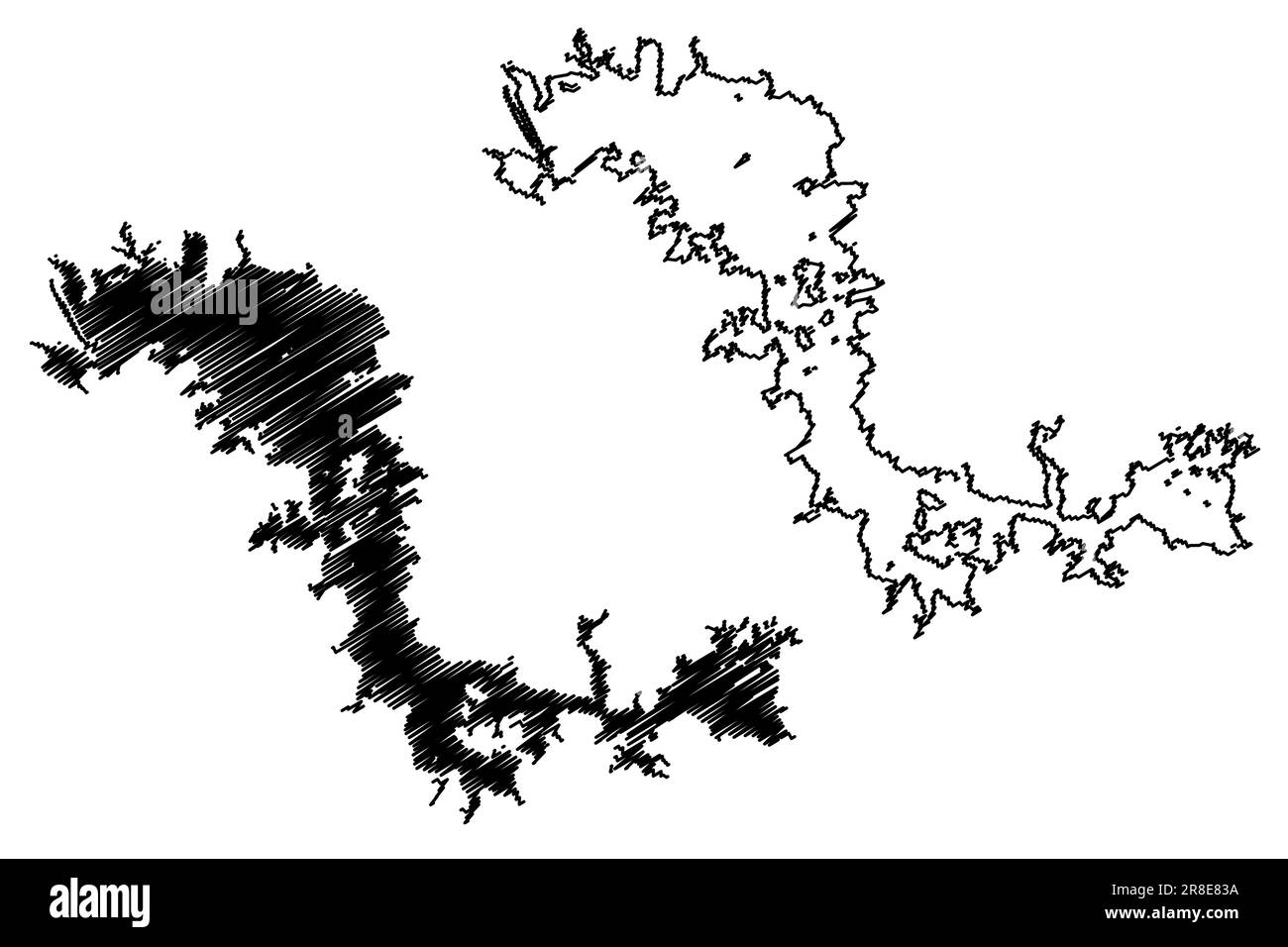 Lake Cerron Grande (Republic of El Salvador, central america) map ...