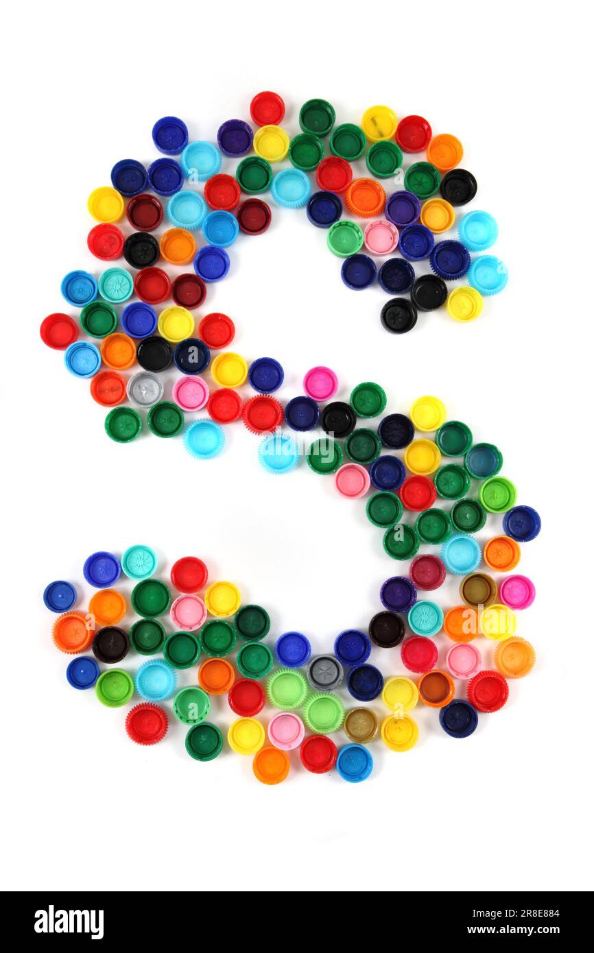 S letter from plastic alphabet isolated on the white background Stock ...