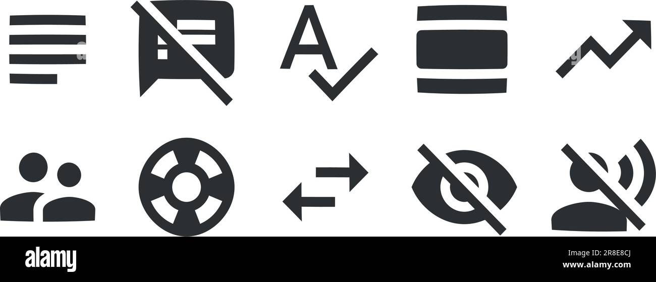 Set of 10 icons Actions. Vector collection thin line Web icon. Set ...