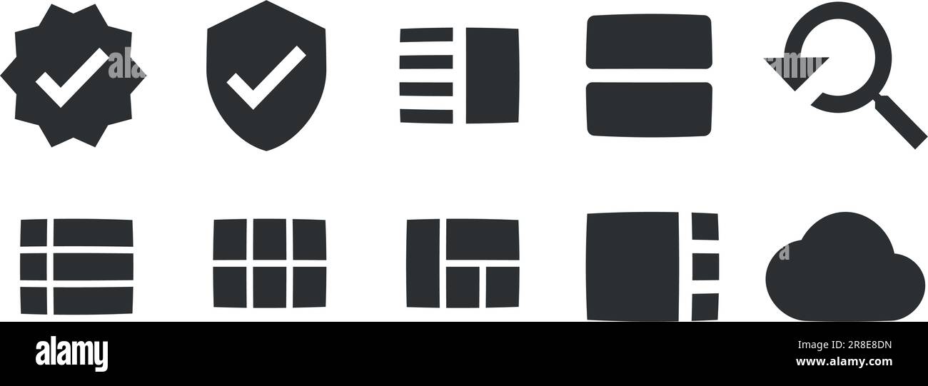 Set of 10 icons Actions. Vector illustration of thin line icons. Simple ...