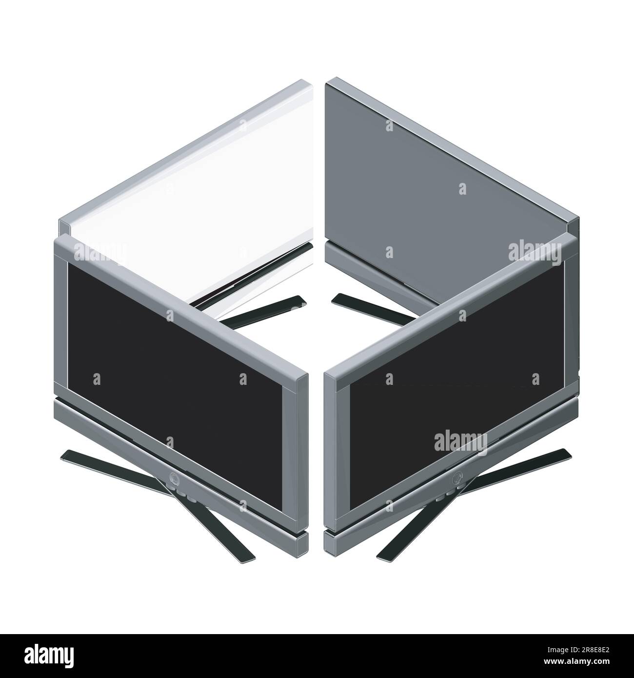 Vector laptop polygonal. Personal computer in isometric style. Desktop computer polygonal ...
