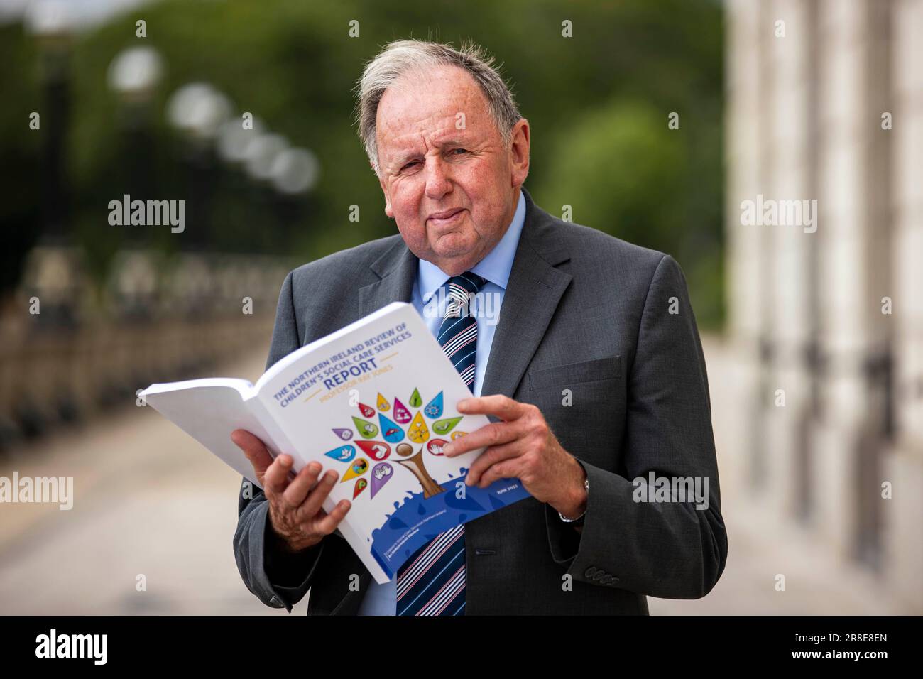 Professor Ray Jones, holding the Northern Ireland review of children's ...