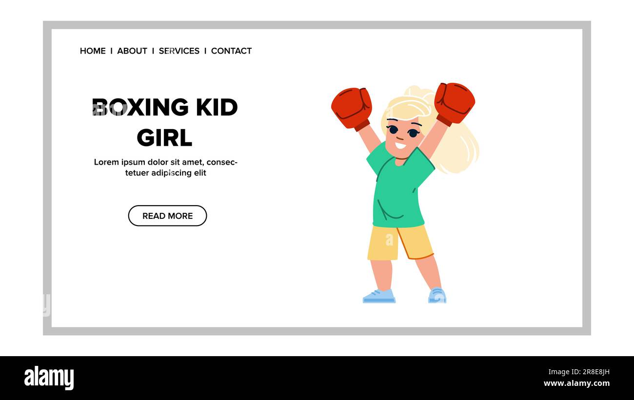 boxing kid girl vector Stock Vector Image & Art - Alamy