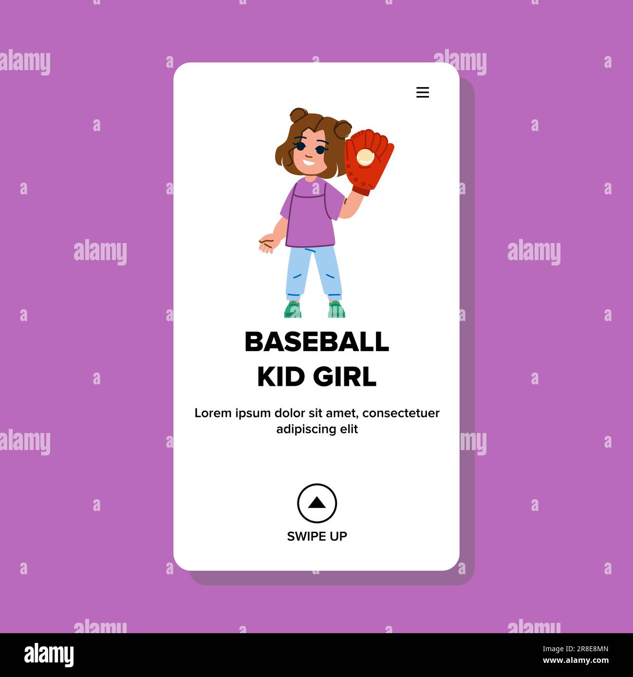 Child kid girl uniform baseball Stock Vector Images - Alamy