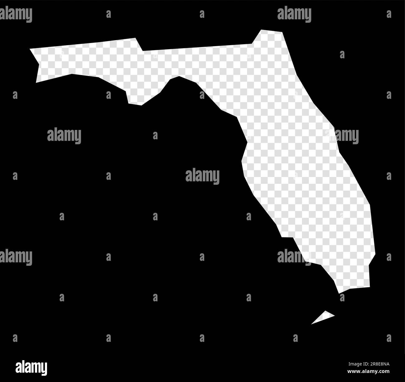 Stencil map of Florida. Simple and minimal transparent map of Florida ...