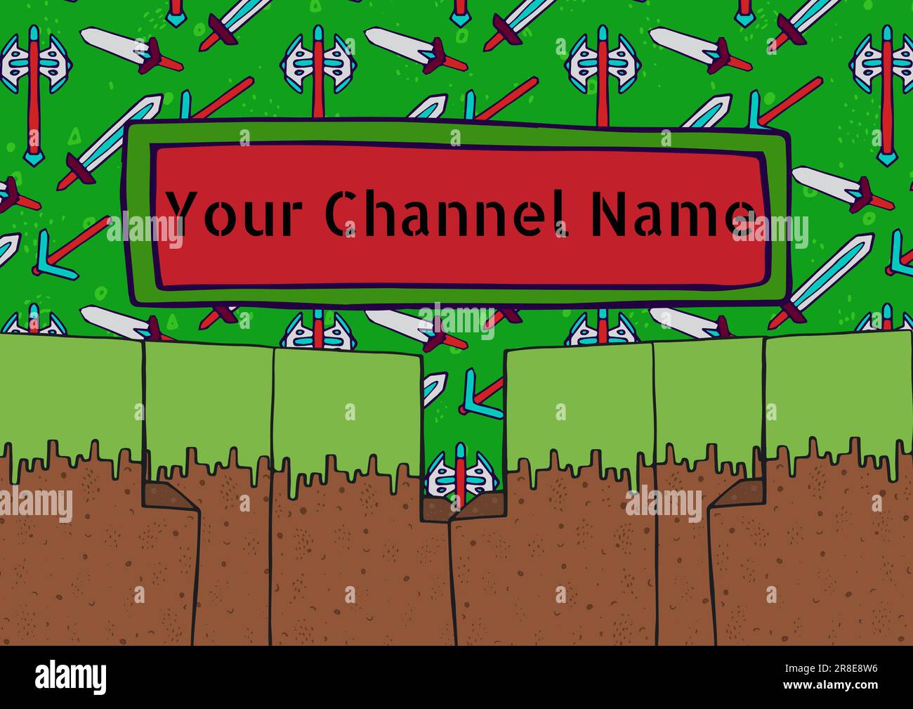 Illustration of banner with your channel name text over hand tools and ...