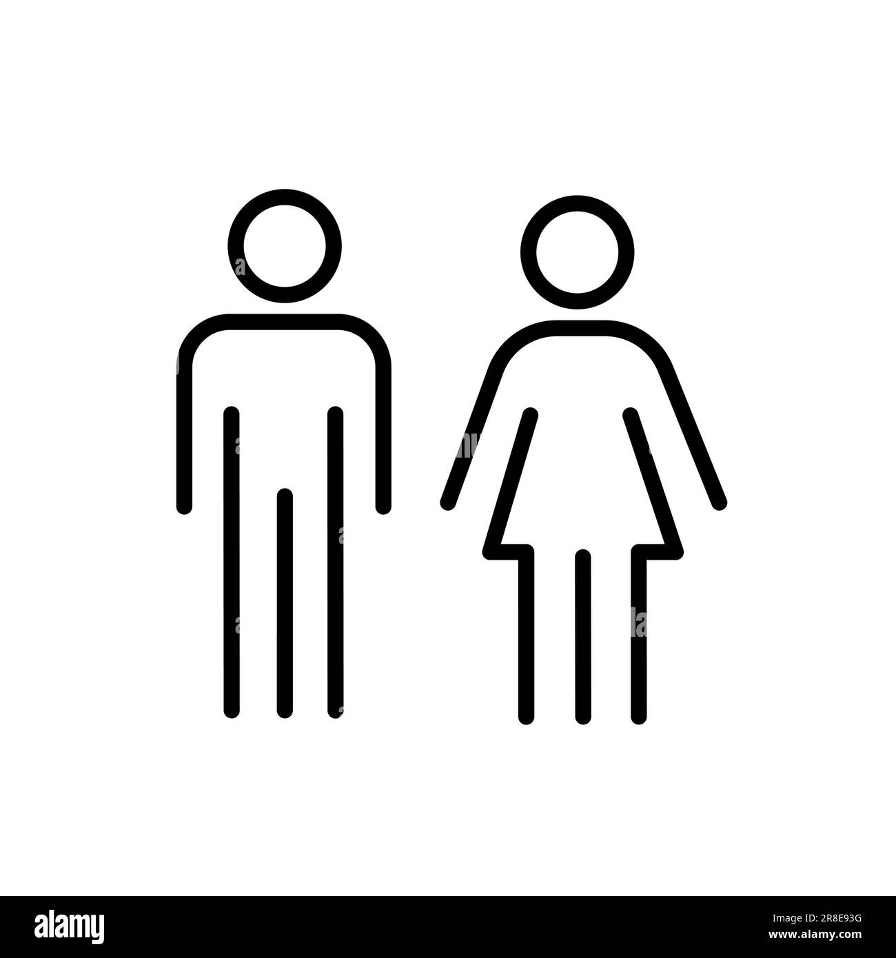 Man and Woman toilet line icon, outline vector sign, linear pictogram ...