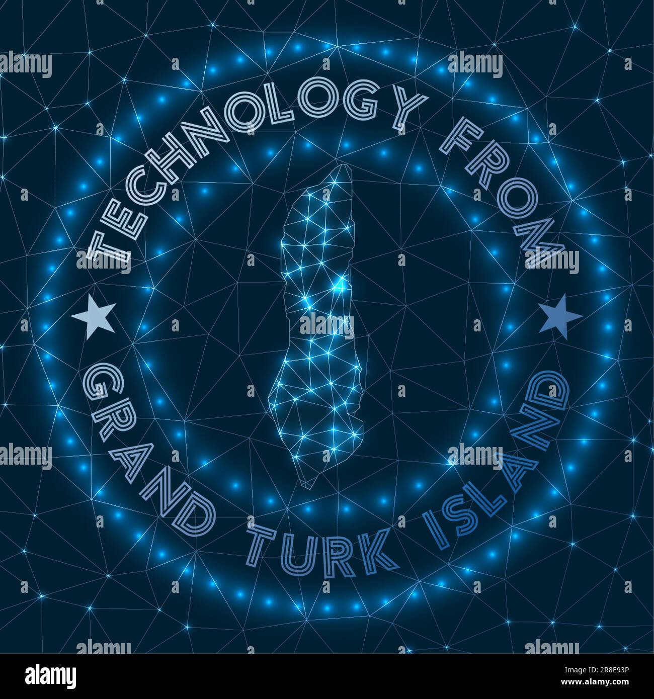 Technology From Grand Turk Island. Futuristic geometric badge of the ...