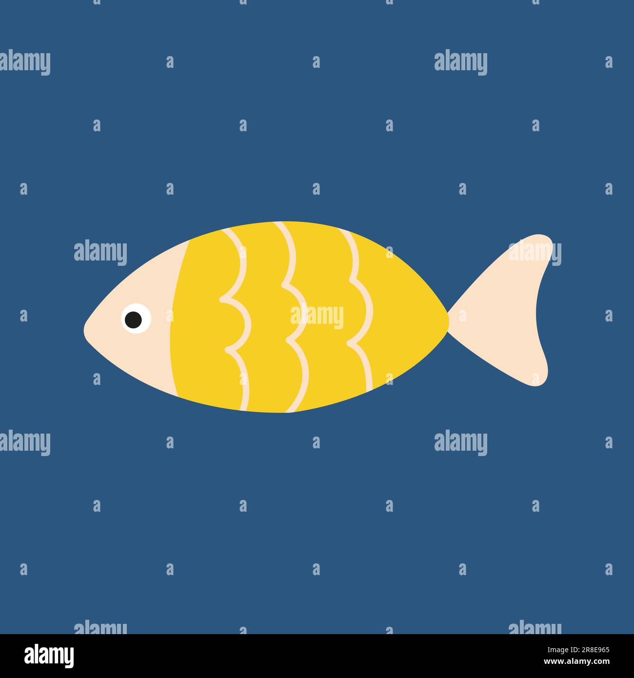 Vector yellow fish flat style Stock Vector Image & Art - Alamy