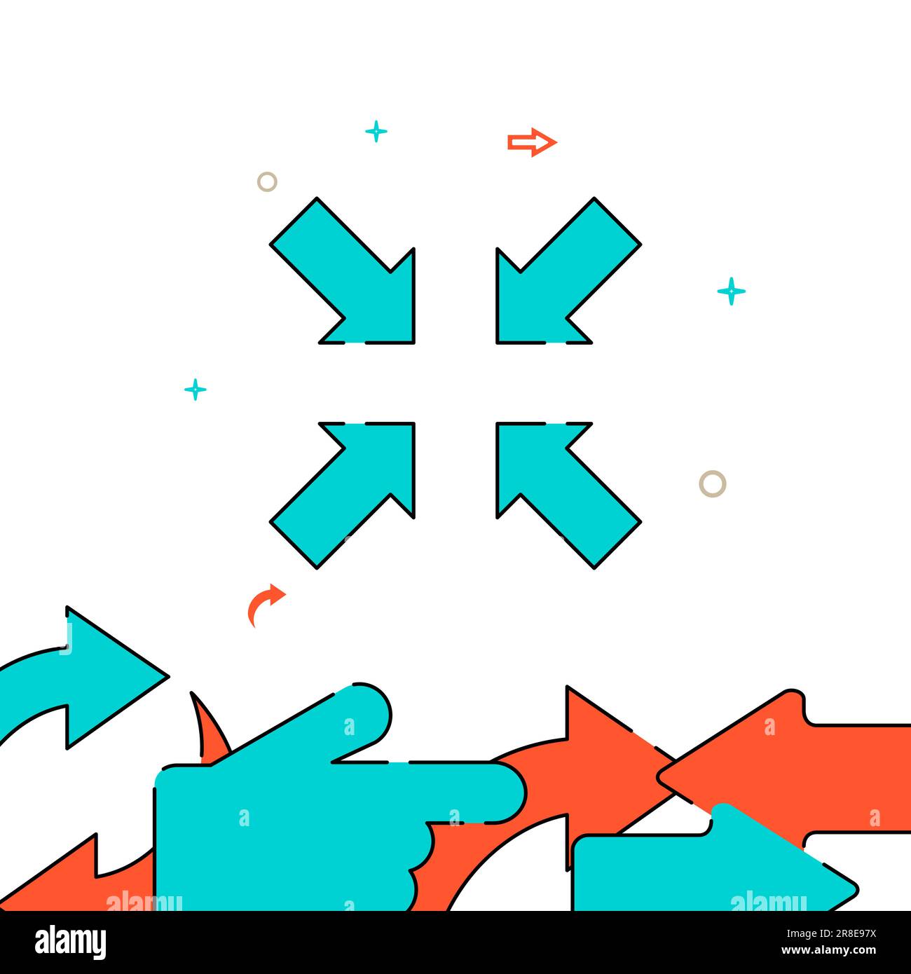 Minimize a window filled line vector icon, simple illustration, related bottom border Stock ...