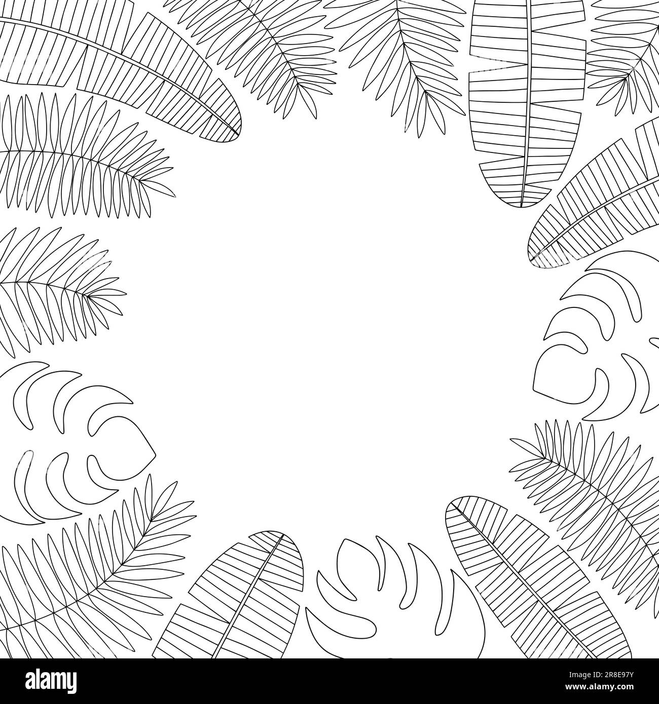 Frame palm leaves hand Black and White Stock Photos & Images - Alamy