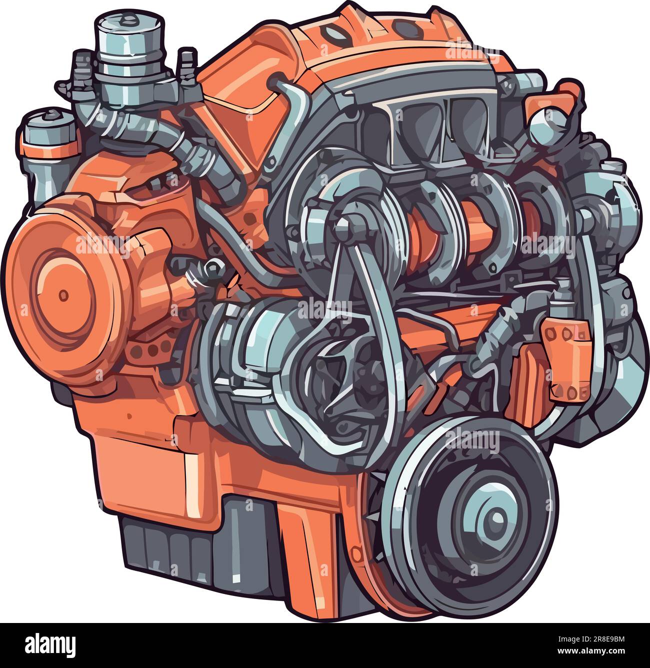 Futuristic engine illustration over white Stock Vector Image & Art - Alamy