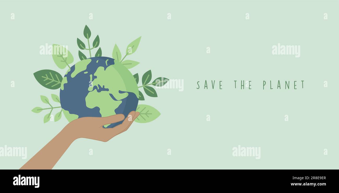 save the planet concept earth in human hand with green leaves Stock ...