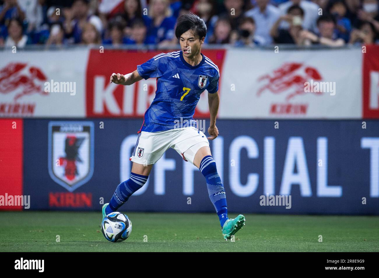 Japan's Kaoru Mitoma during the KIRIN Challenge Cup 2023 match between Japan 4-1 Peru at ...