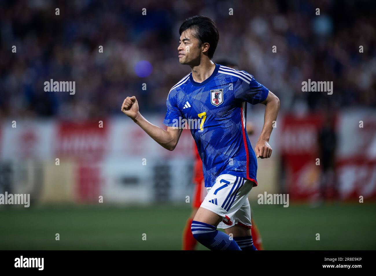 Japan's Kaoru Mitoma during the KIRIN Challenge Cup 2023 match between Japan 4-1 Peru at ...