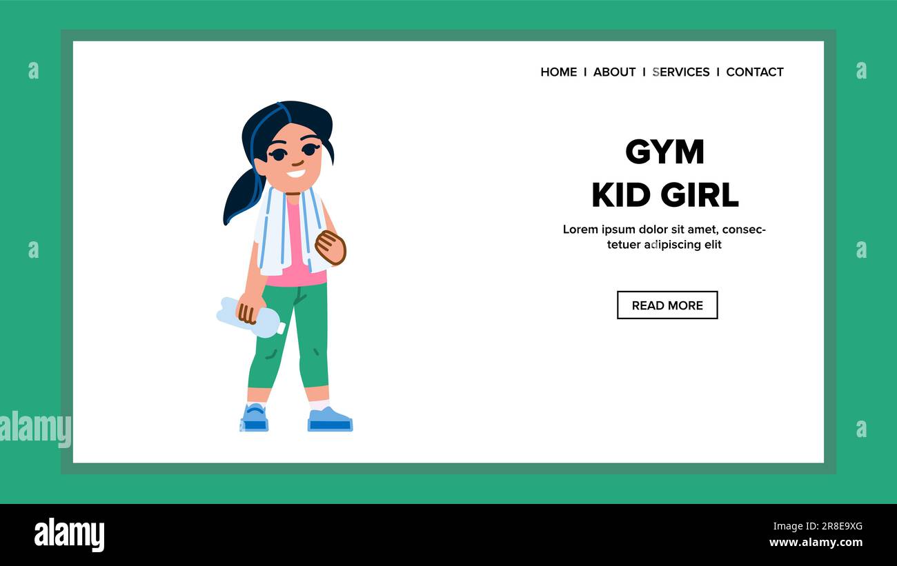gym kid girl vector Stock Vector Image & Art - Alamy