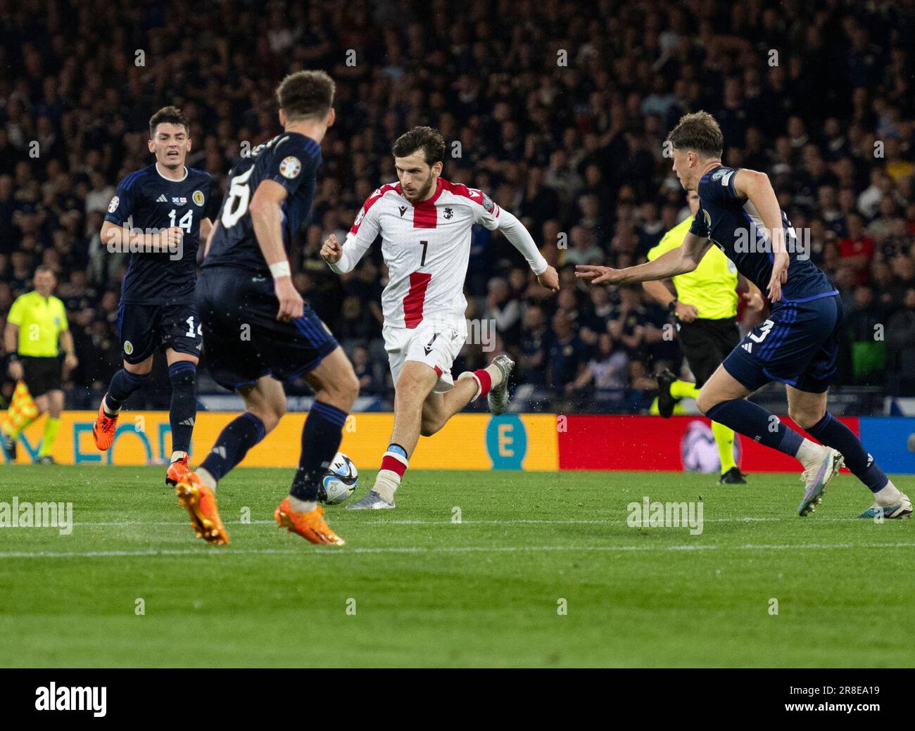 GLASGOW, SCOTLAND - JUNE 20: Georgia winger, Khvicha Kvaratskhelia ...