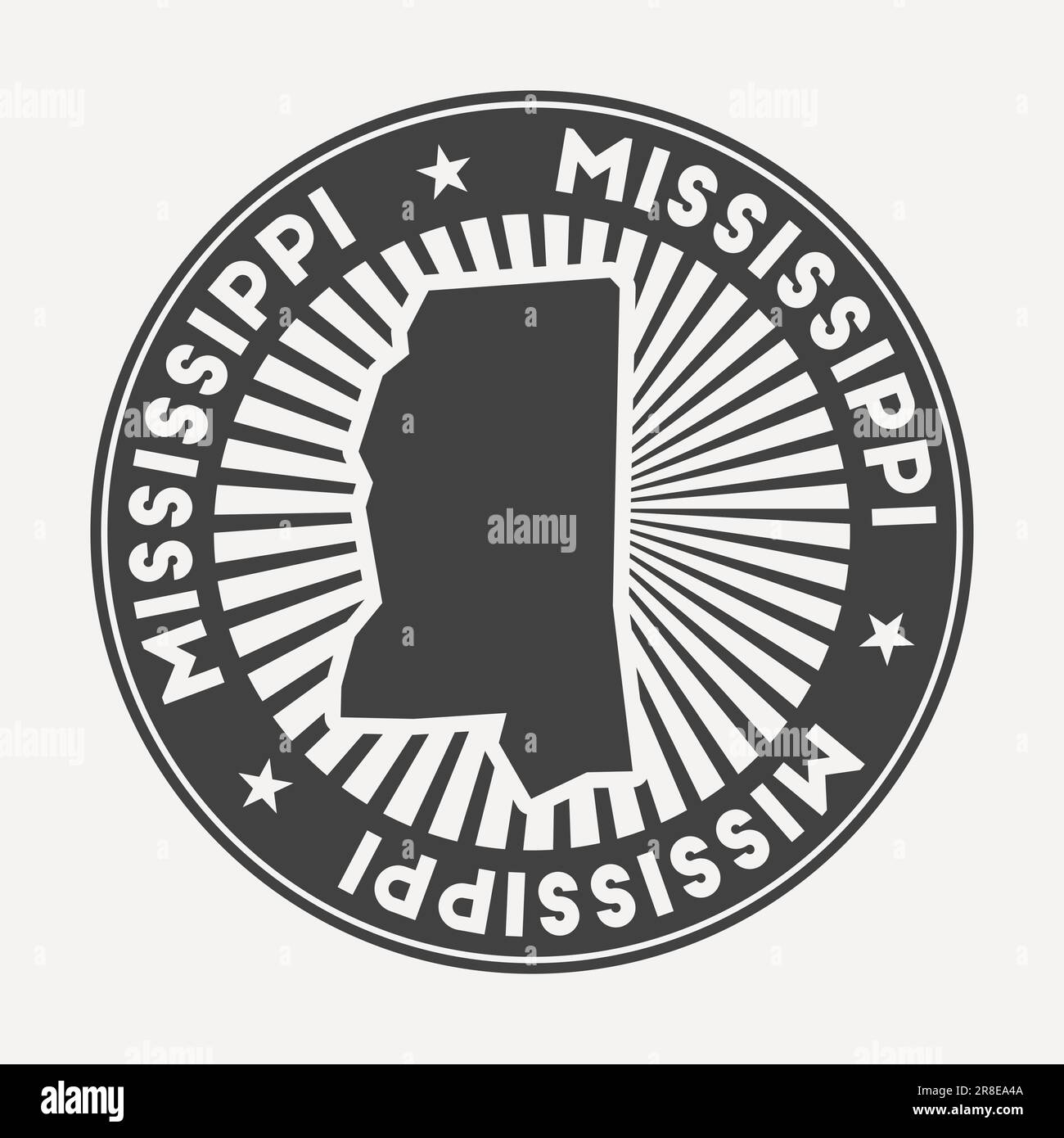 Mississippi round logo. Vintage travel badge with the circular name and ...
