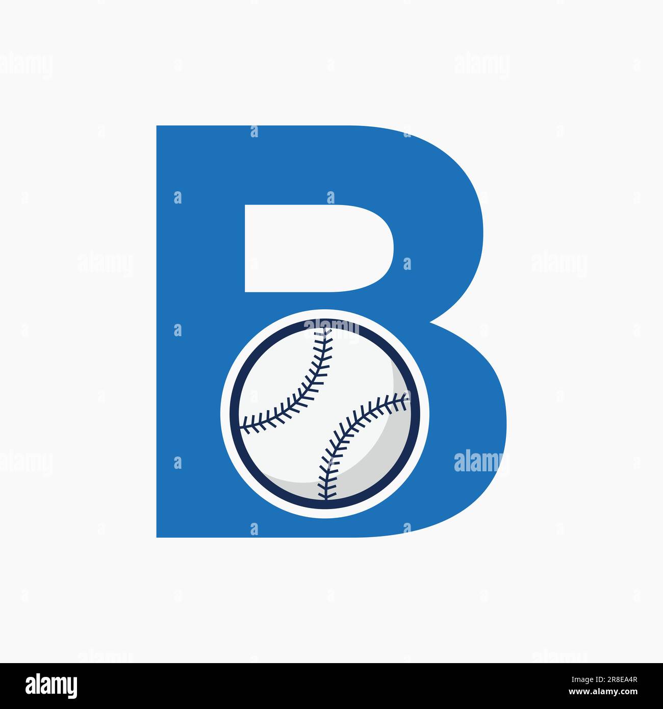 Baseball Logo On Letter B Vector Template Stock Vector Image & Art - Alamy