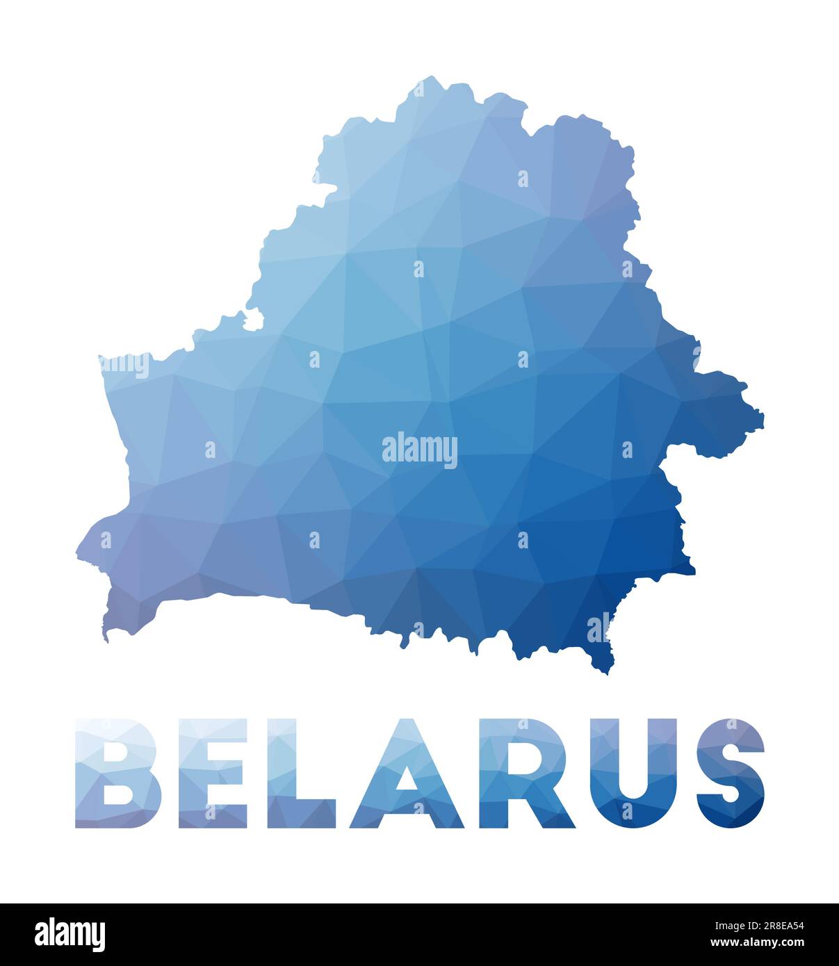 Low poly map of Belarus. Geometric illustration of the country. Belarus ...