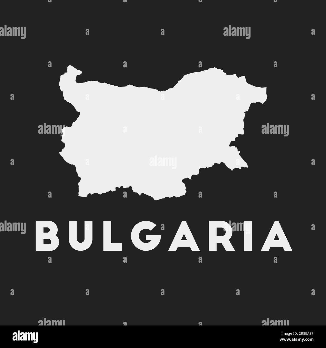 Bulgaria icon. Country map on dark background. Stylish Bulgaria map with country name. Vector ...