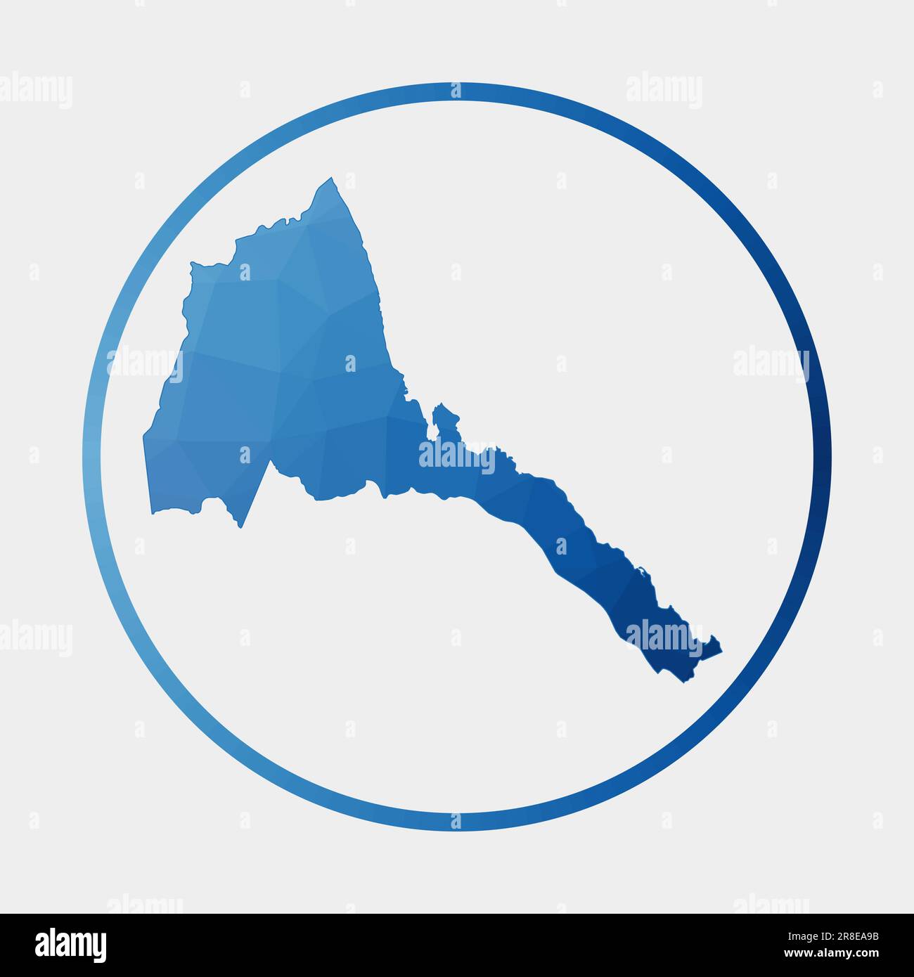 Eritrea icon. Polygonal map of the country in gradient ring. Round low ...