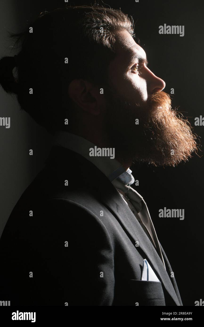 Shadow male bearded profile. Bearded man with beard, bearded gay ...