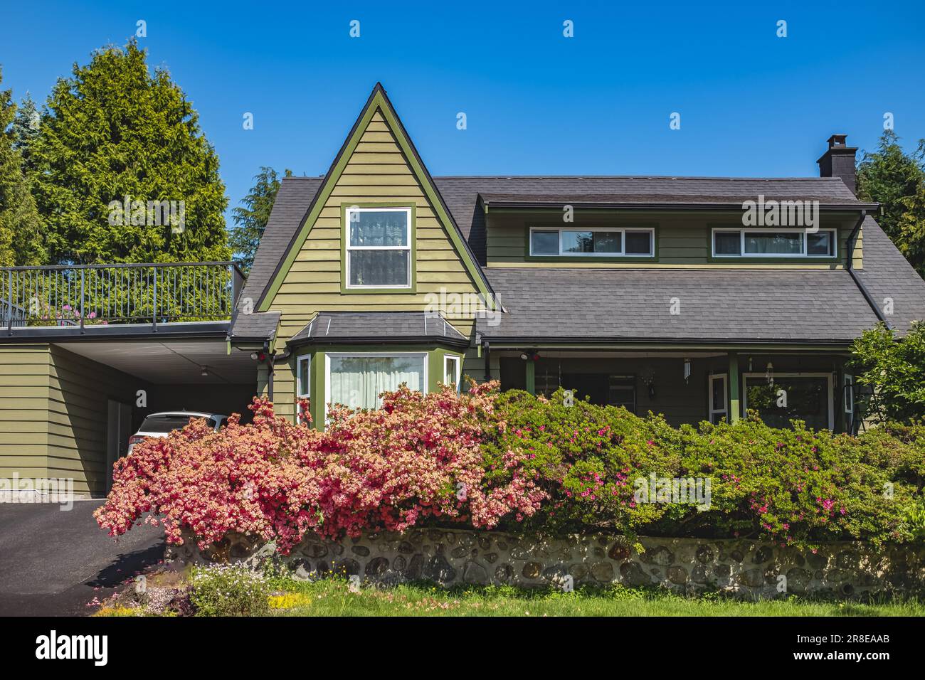 Beautiful exterior house in rural suburban neighborhood. Real Estate ...