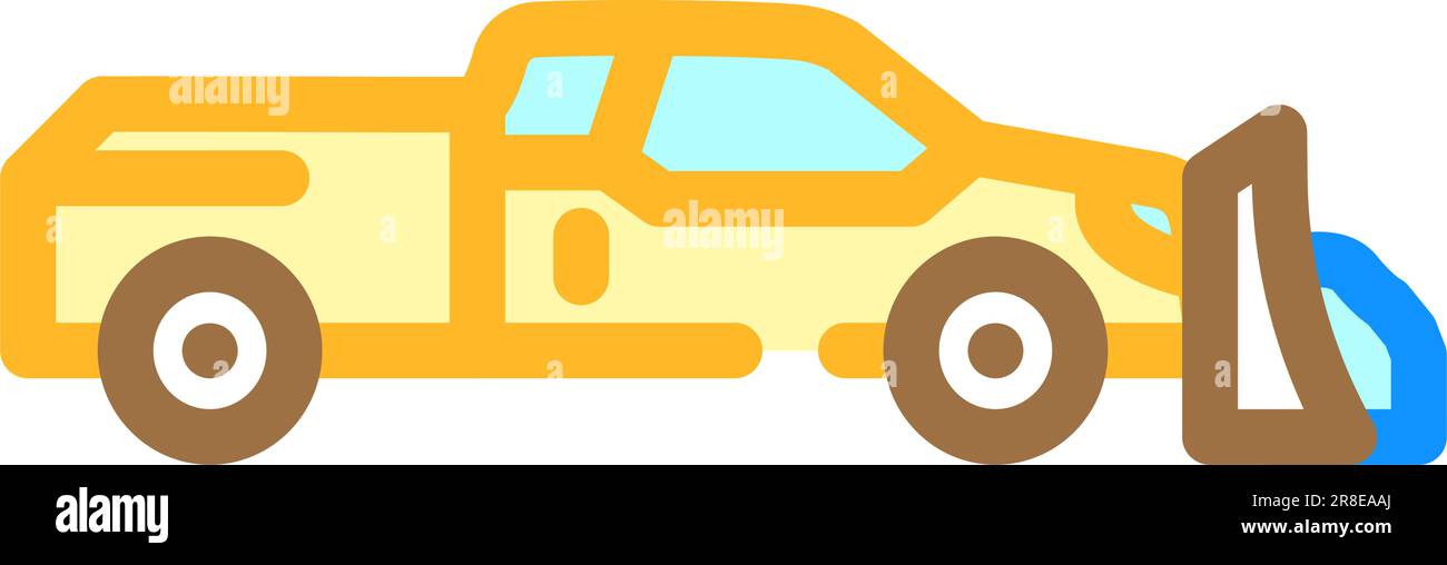 snowplow truck winter season color icon vector illustration Stock ...